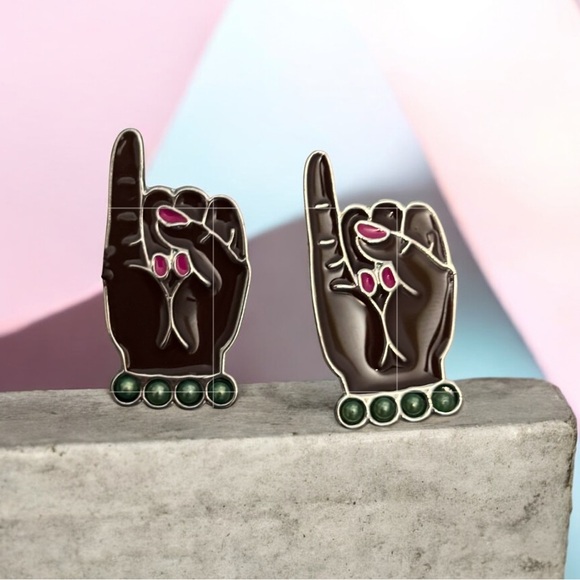 Jewelry | Aka Hand Gesture Earrings | Poshmark